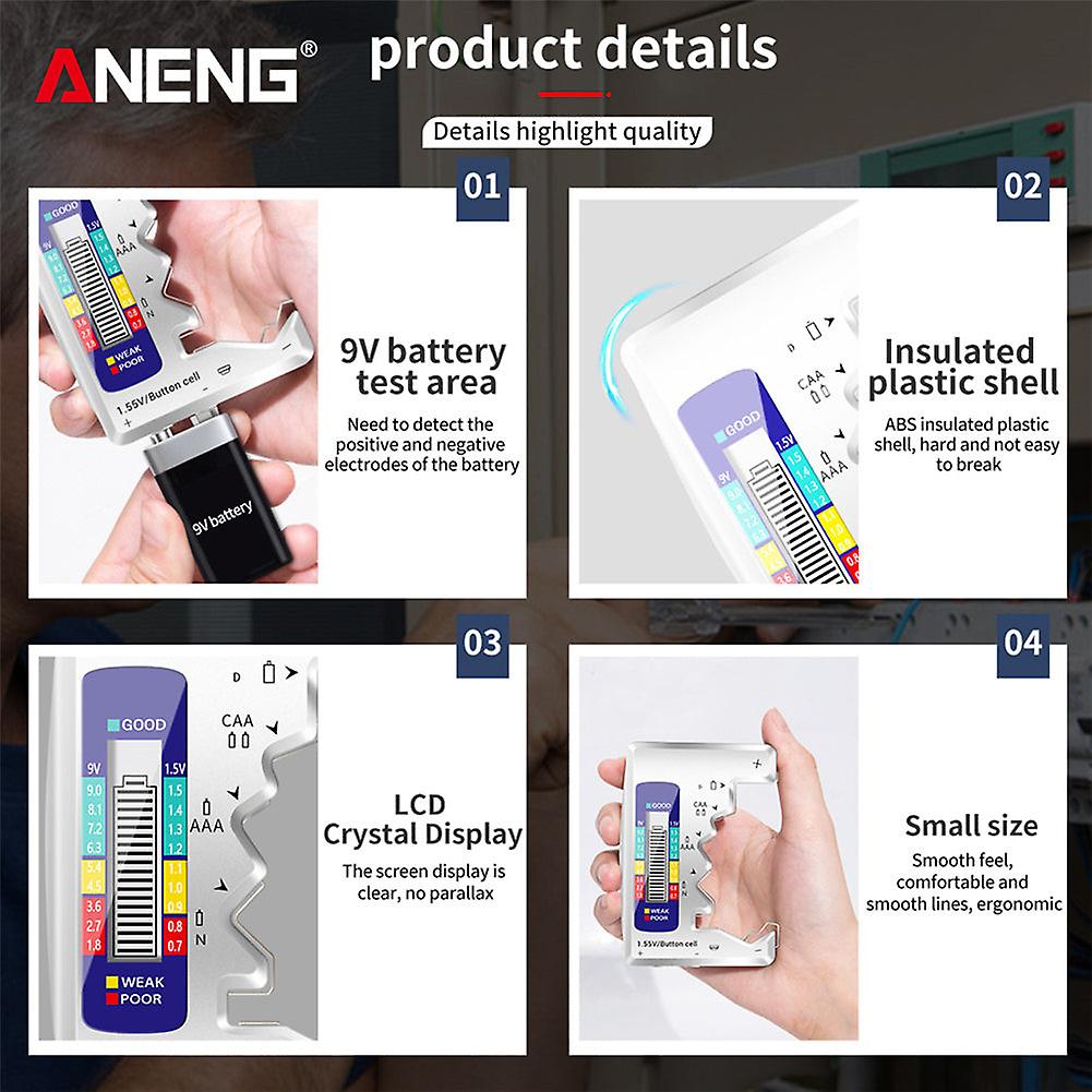 Lcd display universal digital battery capacity meter tester card type ...