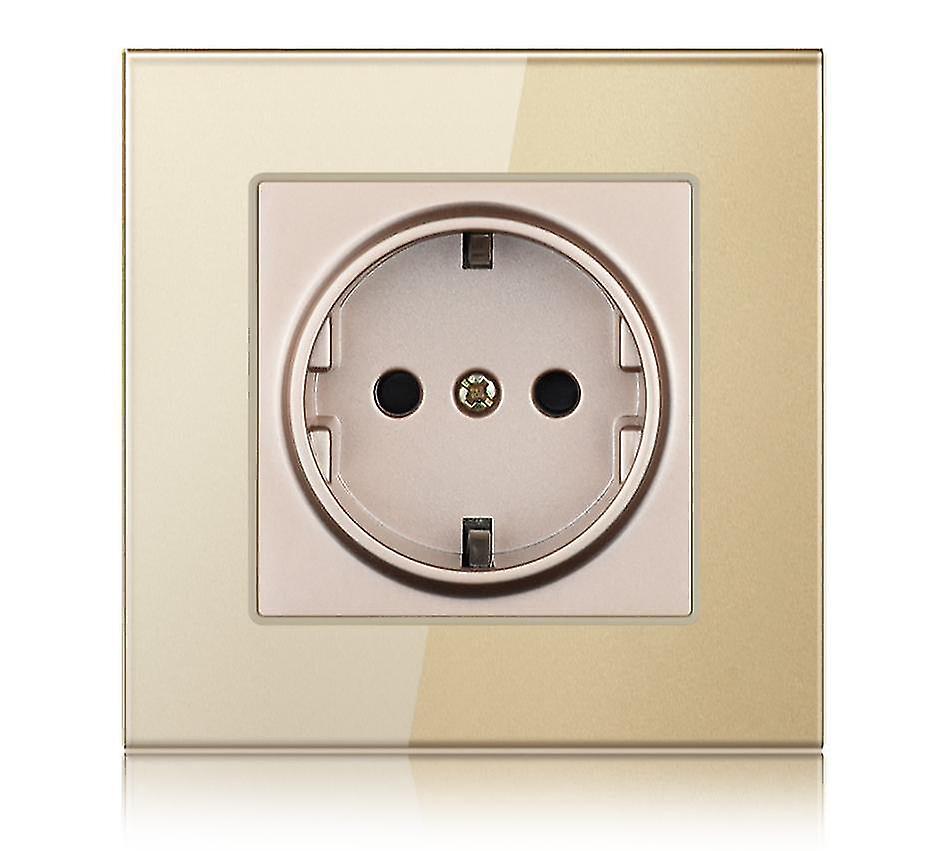 White Power Socket 16a Eu St ard Electrical Outlet Crystal Glass Panel ...