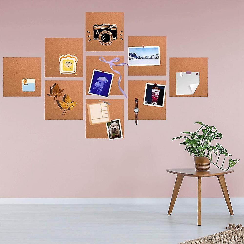 Cork Board 1.27cm Thick Square Bulletin Board Cork Tile With 100 ...