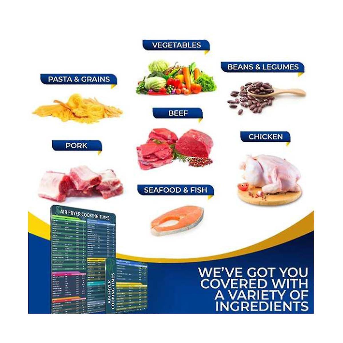 Airfryer Magnetic Cooking Time Sheets Airfryer Accessories Cooking Time ...