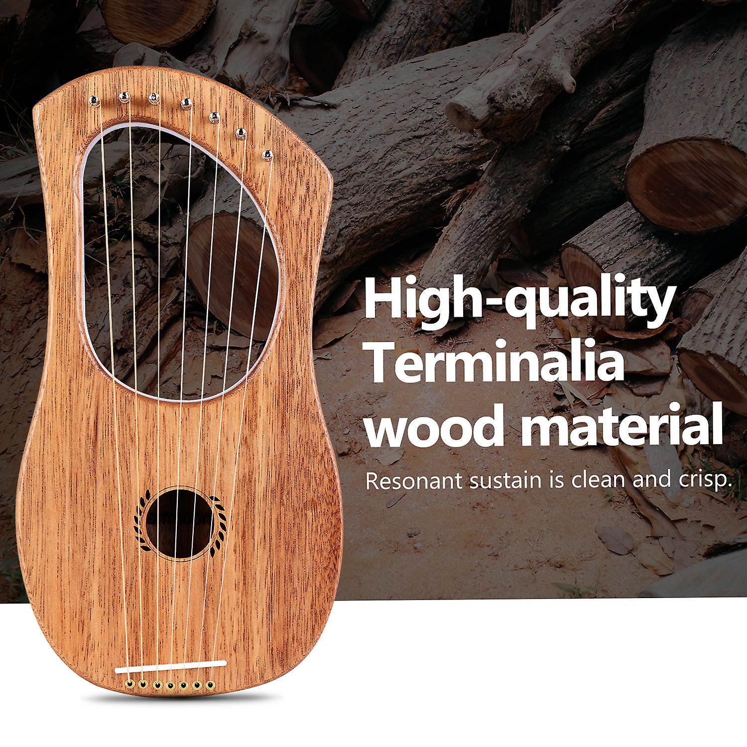 7-string Lyre Harp Ancient Style Lyres Terminalia Wood String ...