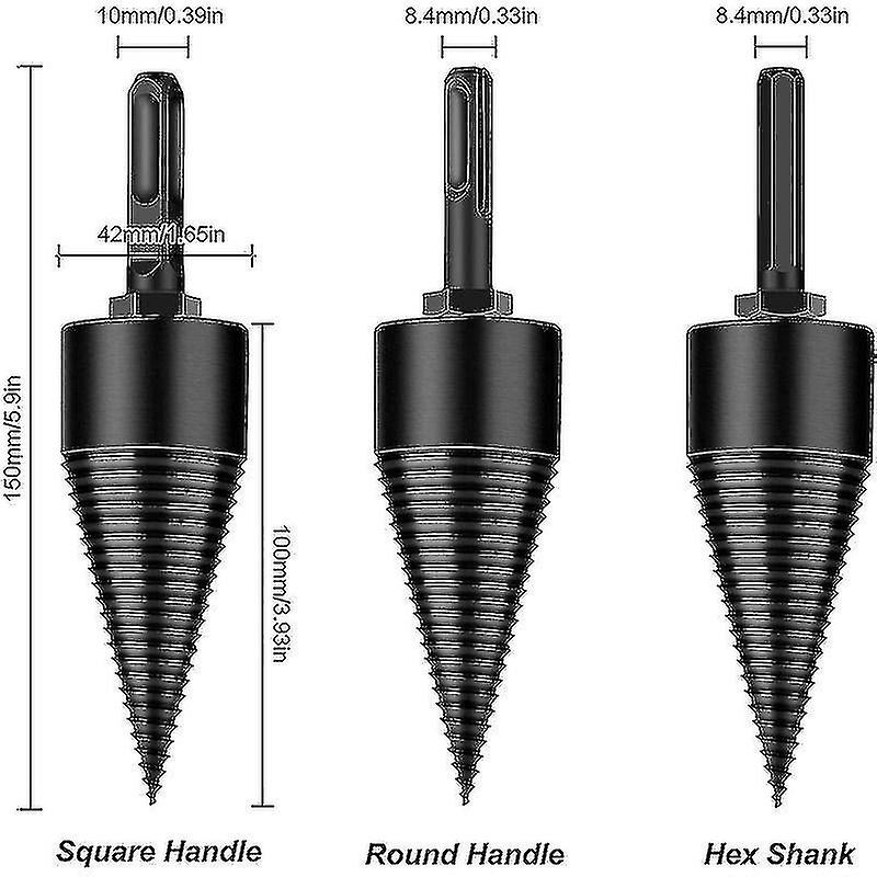 Log Splitter, 42mm Firewood Splitter Drill Bit Wood Splitter Heavy Duty ...