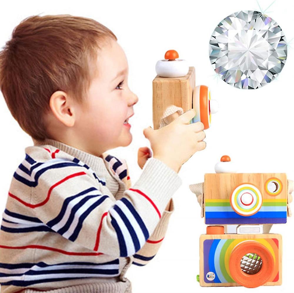 Magical Wooden Camera Kaleidoscope Toy Wooden Multi-prisms Kaleidoscope ...