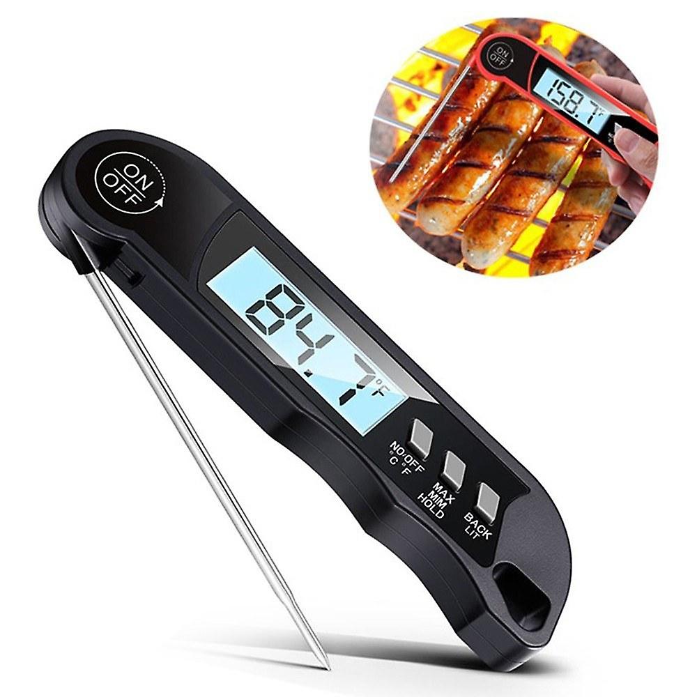 Meat cooking thermometer digital instant read portable foldable led ...