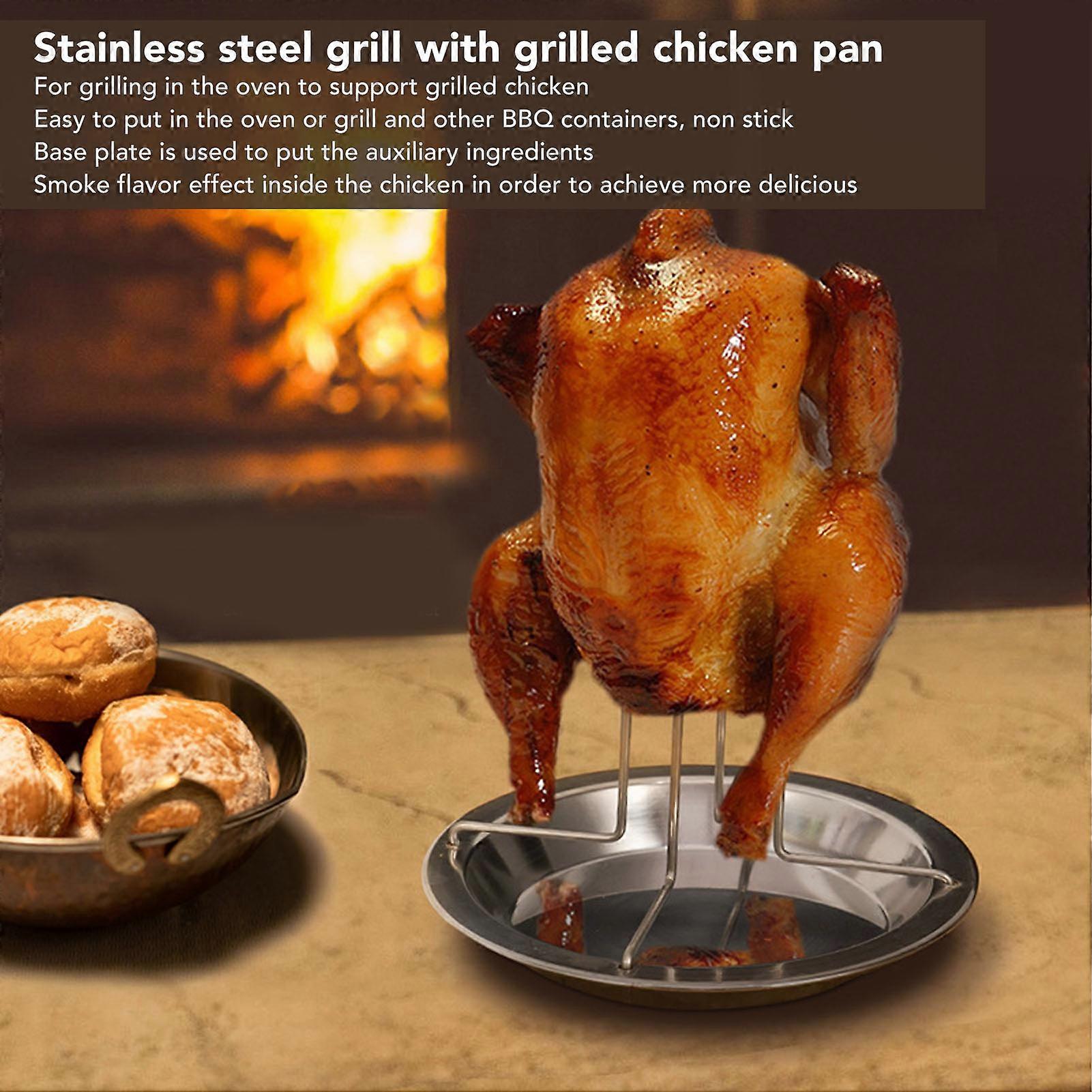 Vertical Stainless Steel Chicken Roaster Rack Thickening Prevent Stick ...