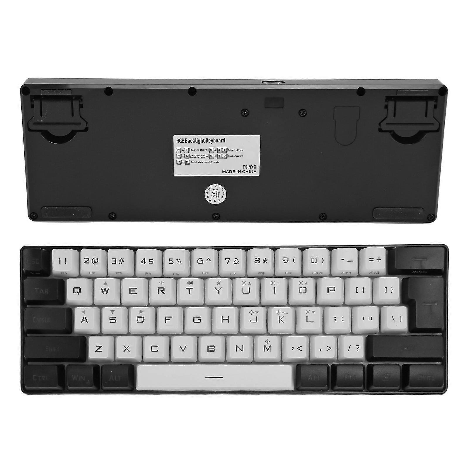 G61 Mini RGB Keyboard LED Backlight 61 Keys Ergonomic Mechanical ...