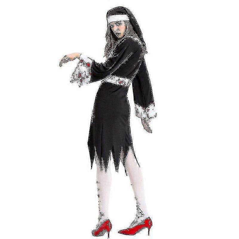 Vampire Costume Blood Stained Nun Game Uniform Halloween Cosplay ...