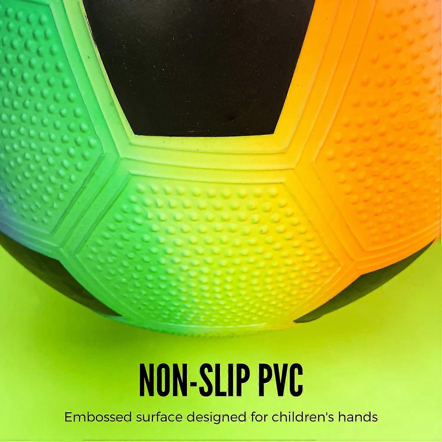 PVC ball for kids. Rainbow inflatable football. Soft ball for kids ...