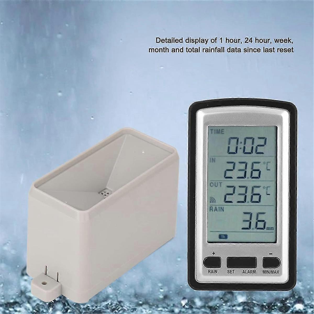 Wireless Rain Meter Gauge Weather Station Indoor/outdoor Temperature ...