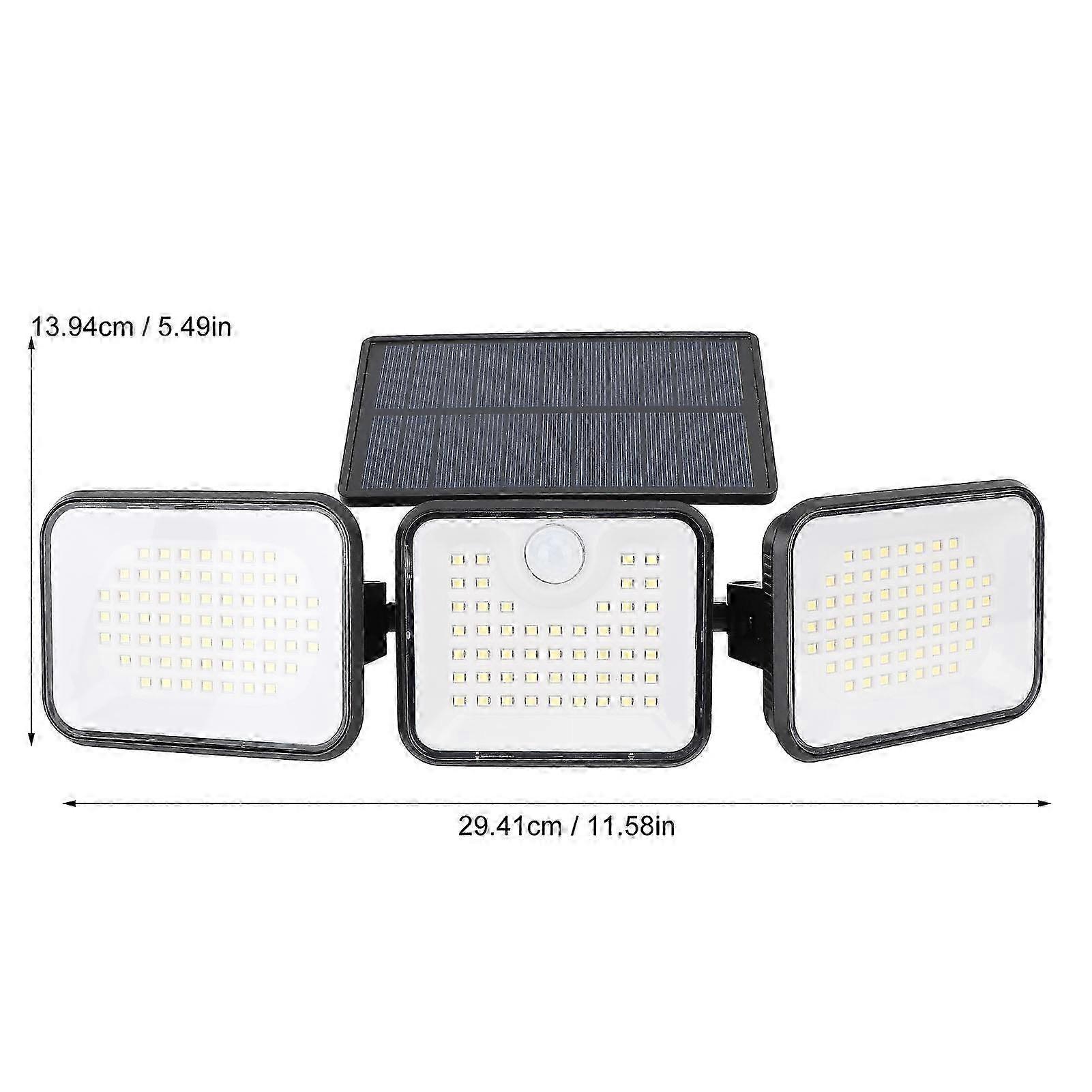 Solar Motion Sensing Light Rotating 3 Head IP65 Waterproof Decorative ...