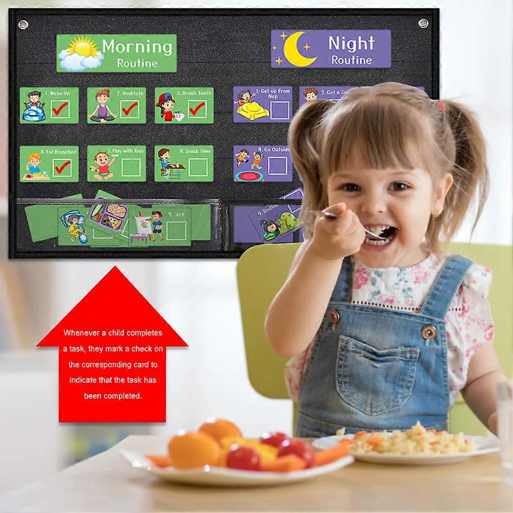 Daily Routine Chart for Toddler 2 in 1 Morning Night Visual Schedule ...