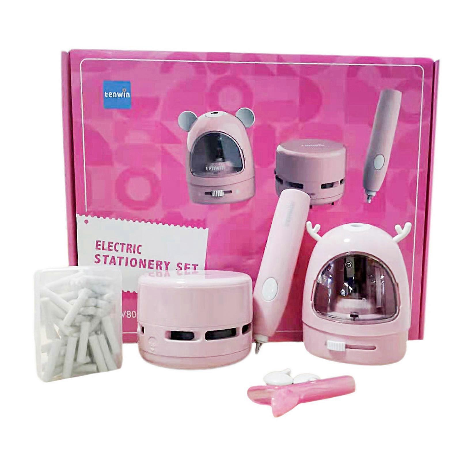 Electric Pencil Sharpener Eraser Vacuum Cleaner Set Stationery Set ...