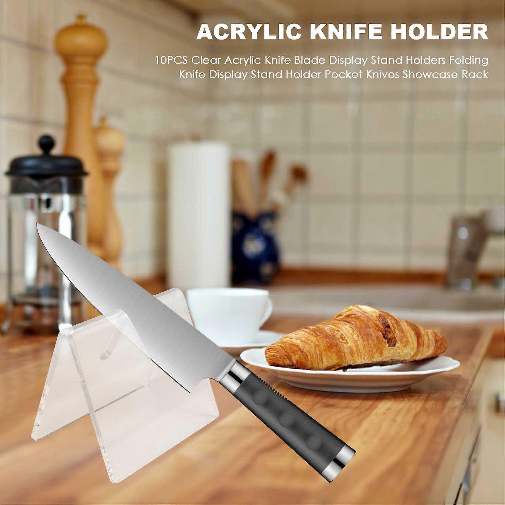 10PCS Clear Acrylic Knife Blade Display Stand Holders Folding Knife ...
