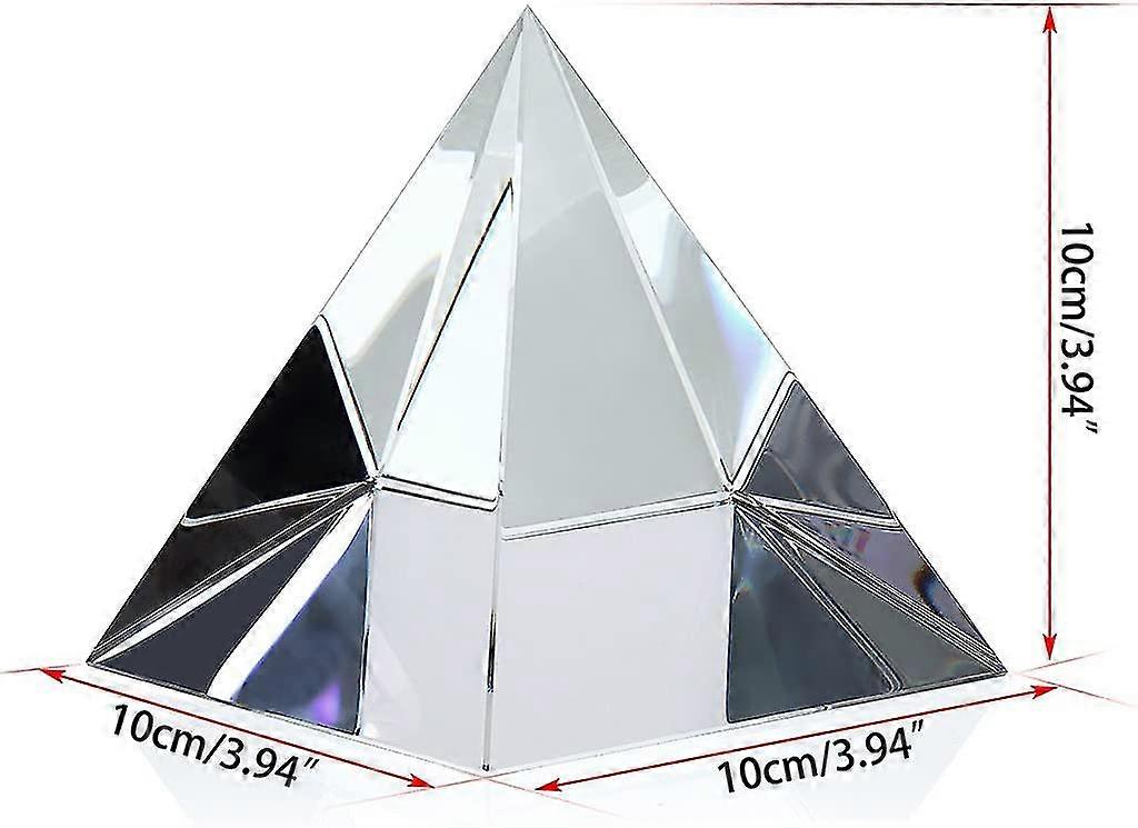 Crystal Clear Pyramid Glass Paperweight Pyramid Desk Ornament ...