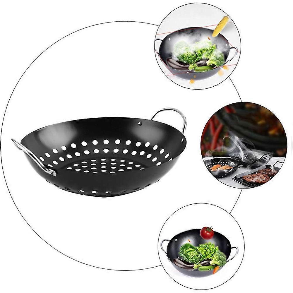 Cast Iron Griddle Plate Perforated Not Sticky Barbecue Pan for Gas ...