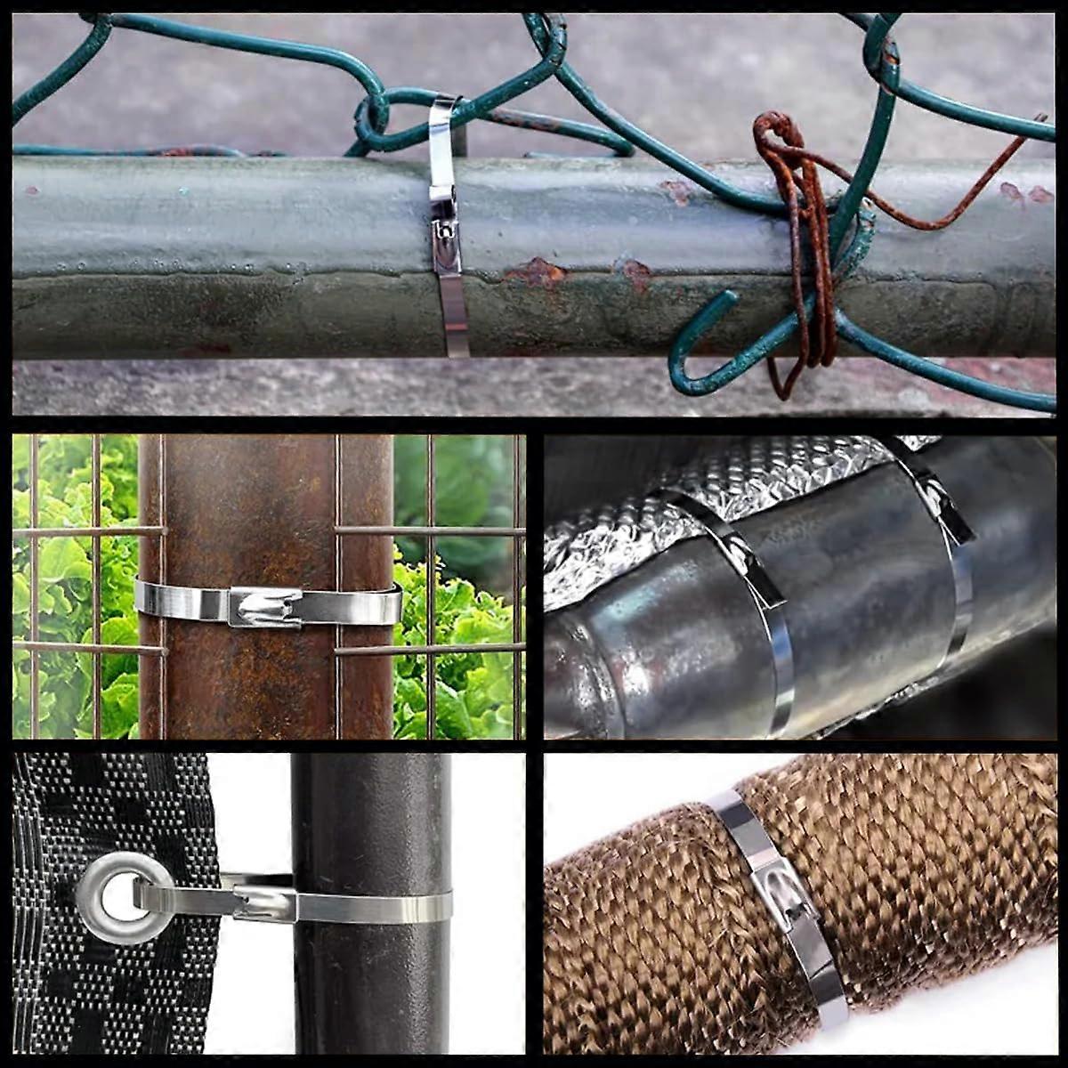 100 Pieces 5004.6mm Stainless Steel Cable Ties, Stainless Steel Cable ...