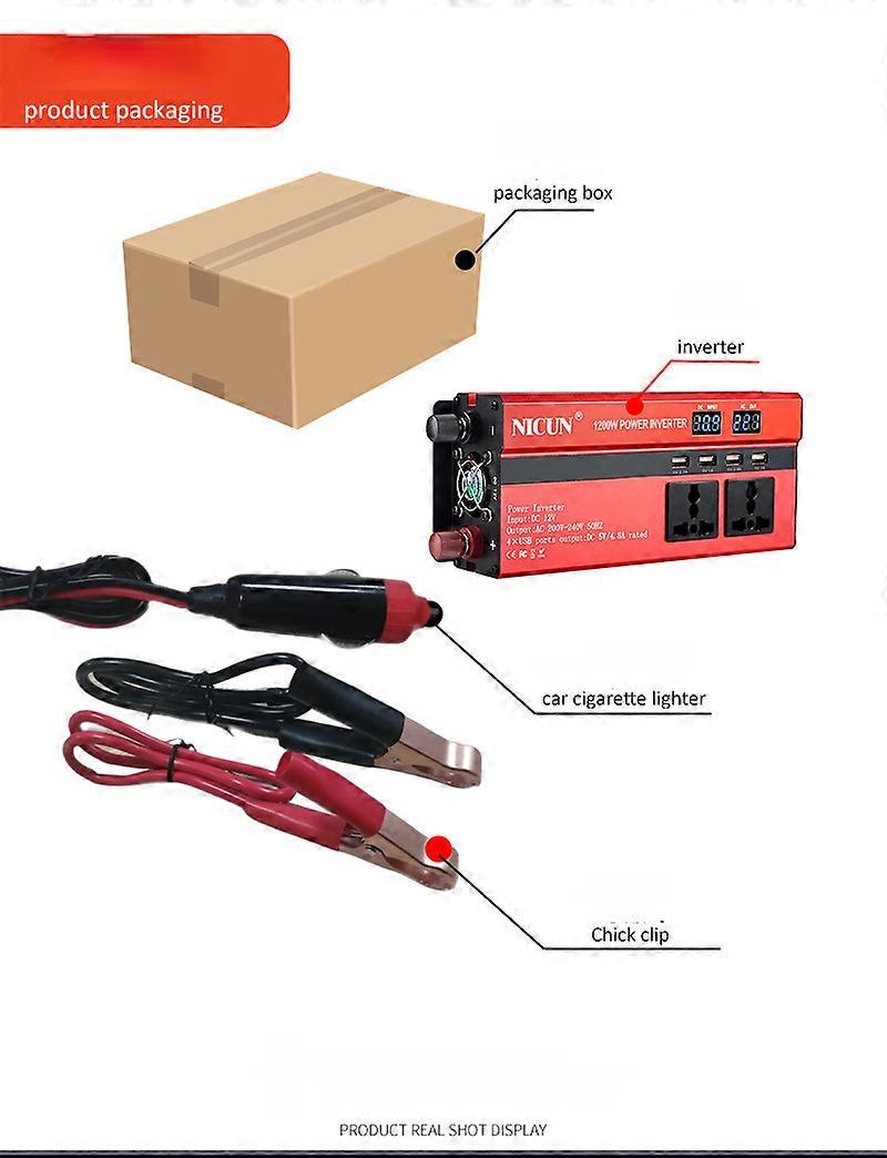 DC12V/24V/48V/60V/72V Solar Vehicle Portable Power Strip Inverter LED ...