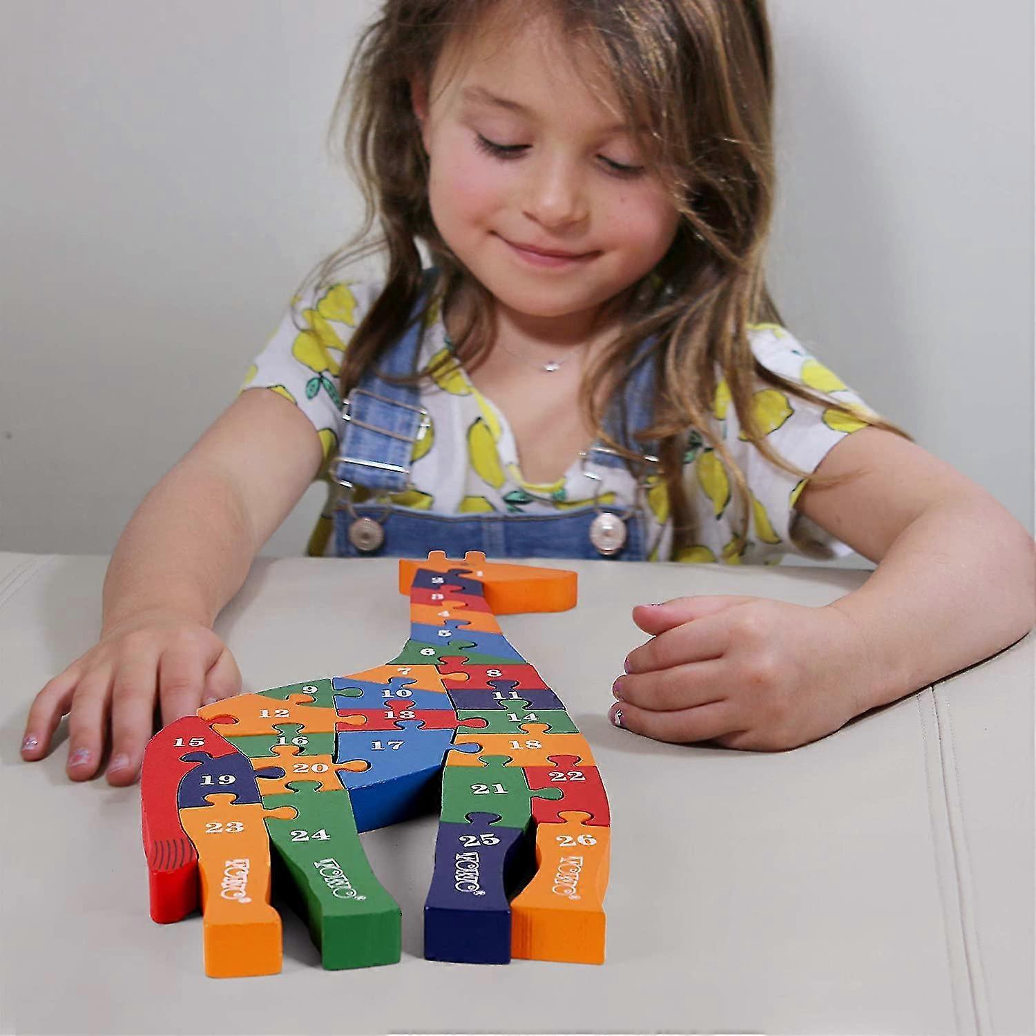 Wooden Giraffe Alphabet Blocks And Number Blocks Jigsaw Puzzle 41 Cm ...