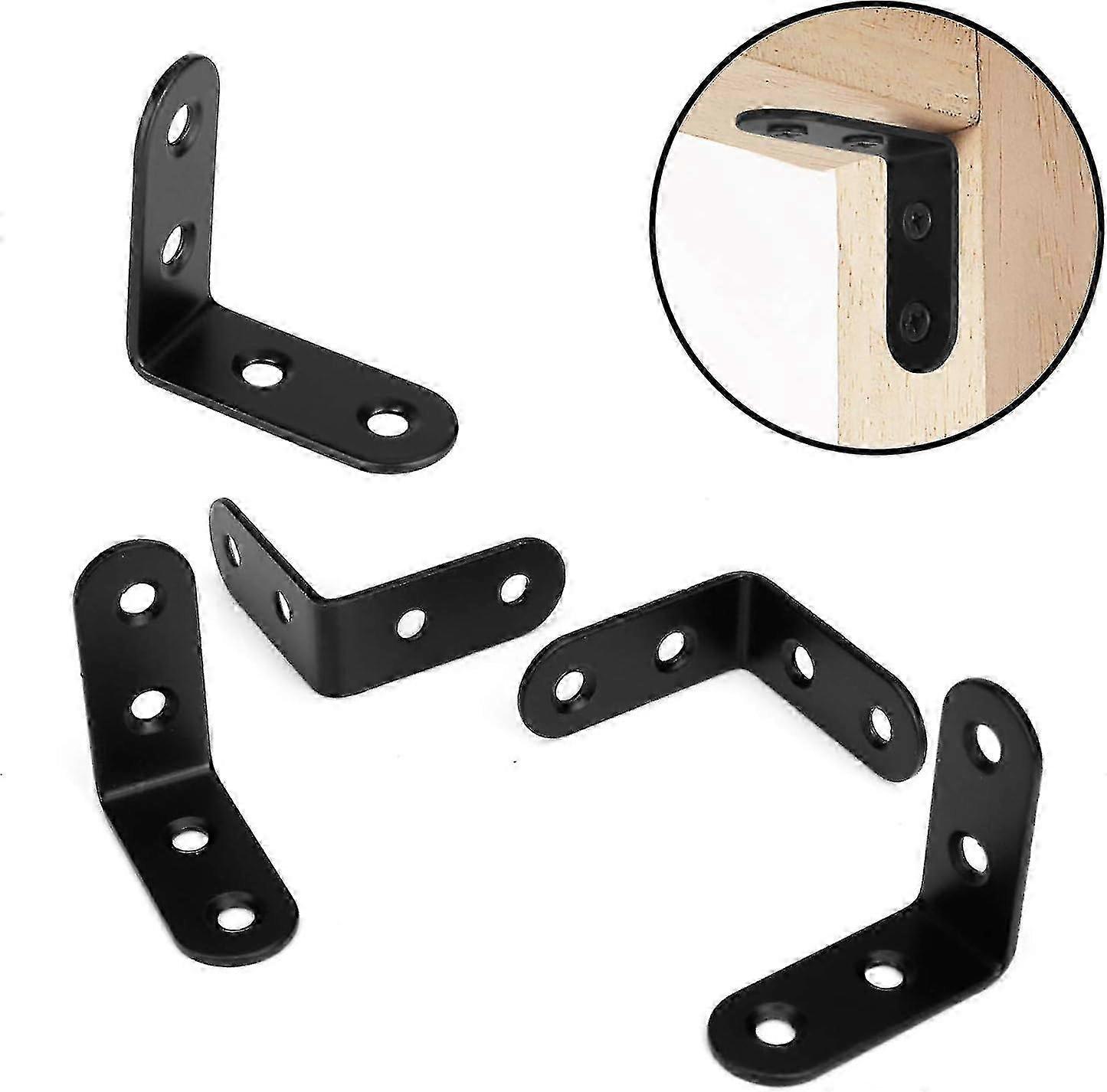 Fixing Bracket Black Right Angle Metal L-shape Bracket Brackets With ...