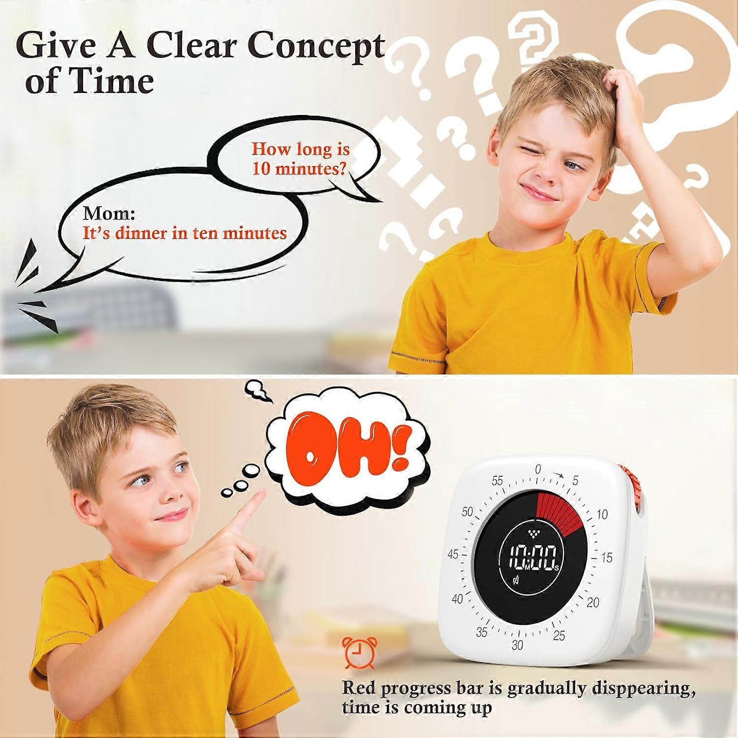 Visual Timer Rechargeable With 4 Alarm Modes Improved 60 Minutes Time Timing And Countdown Timer