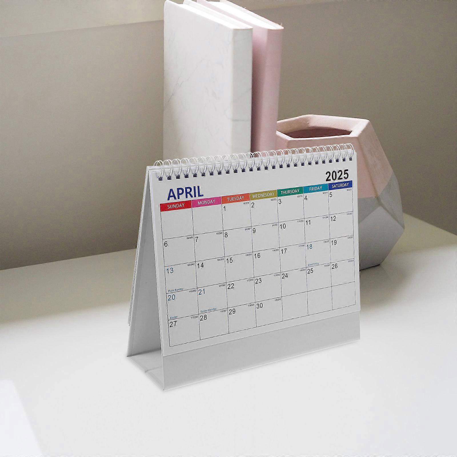 Monthly Calendar 2025 Desk Calendar Spiral Calendar Standing Flip ...