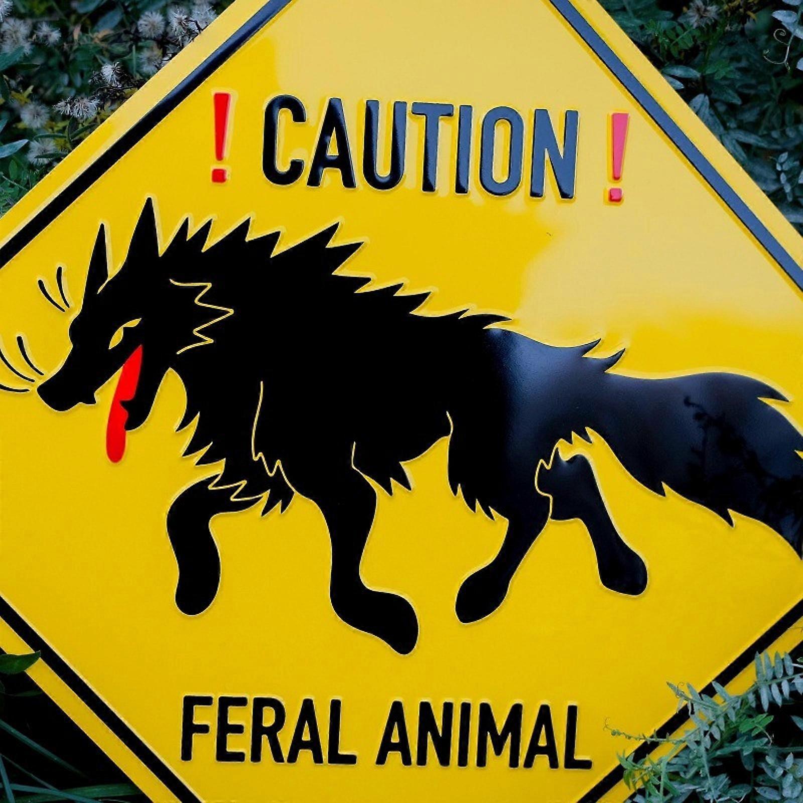 Feral Animal Metal Sign Yard Sign Multipurpose Creative for Lawn Street ...