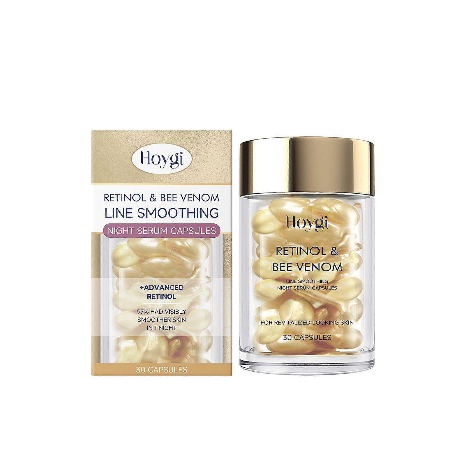 Retinol Bee Venom Line Smoothing Night Serum Capsules för ansikte, Bee Venom Repair Line ...