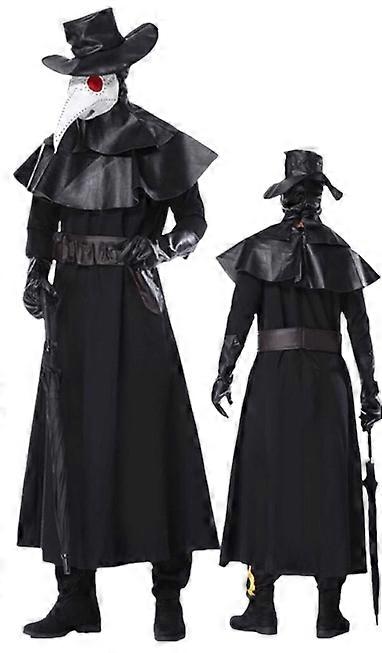 Halloween Adult Medieval Steam Punk Crow Mouth Plague Doctor Costume ...