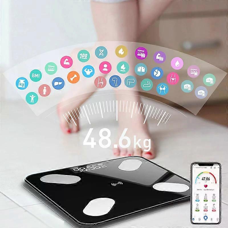 Smart Bluetooth Body Fat Scale-Solar Charging,Black & Emerald Gold ...