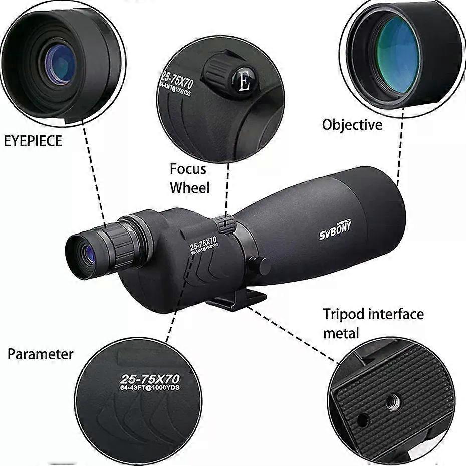 SV17 Spotting Scope 25-75x70mm Zoom Telescope Waterproof High ...