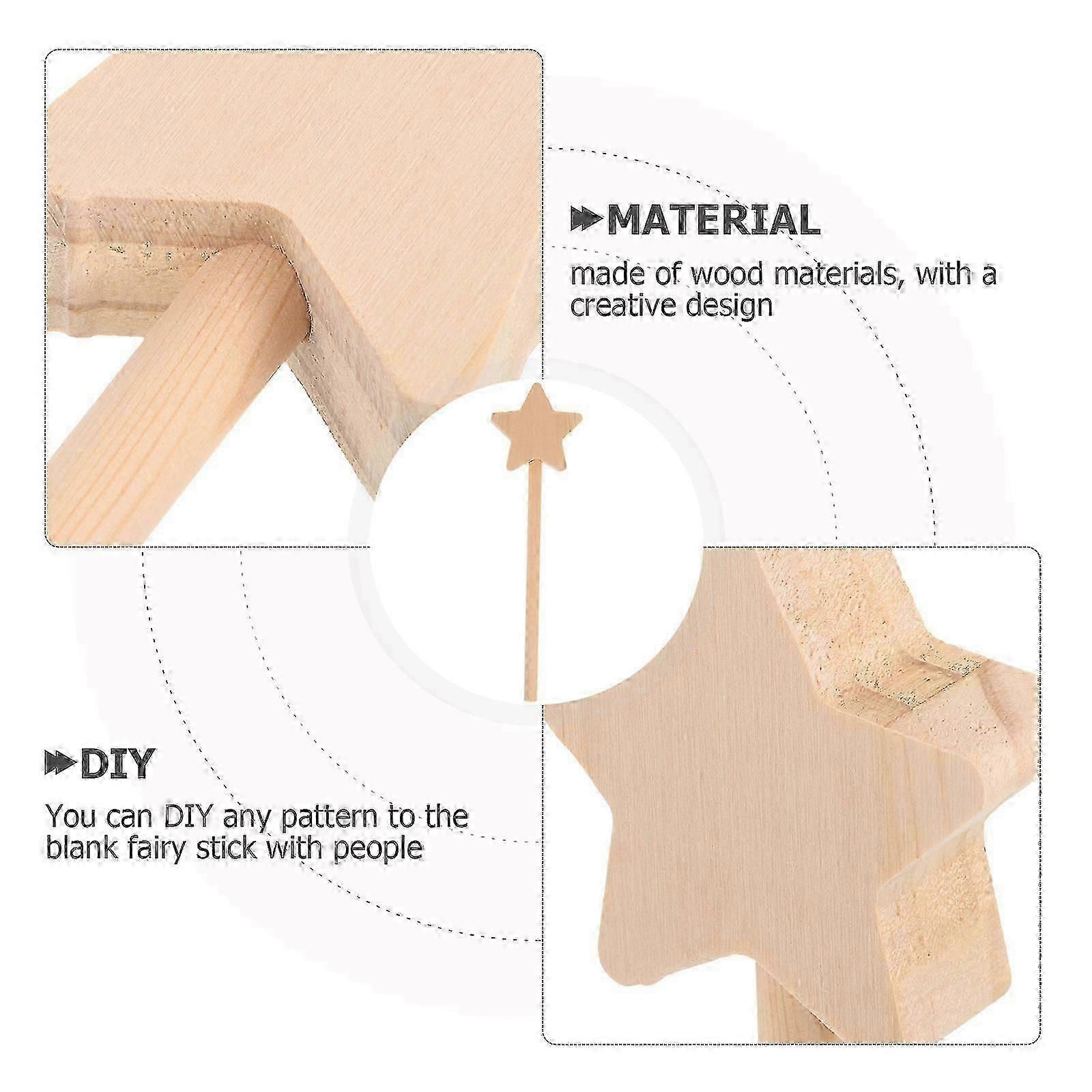 2pcs Star Shape Fairy Stick Painting Wands Handmade Fairy Stick Diy ...