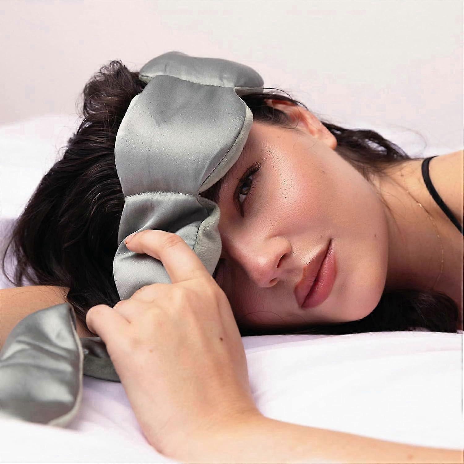Soft Compression Silk Sleep Mask for Travel, Adjustable Size, Light ...