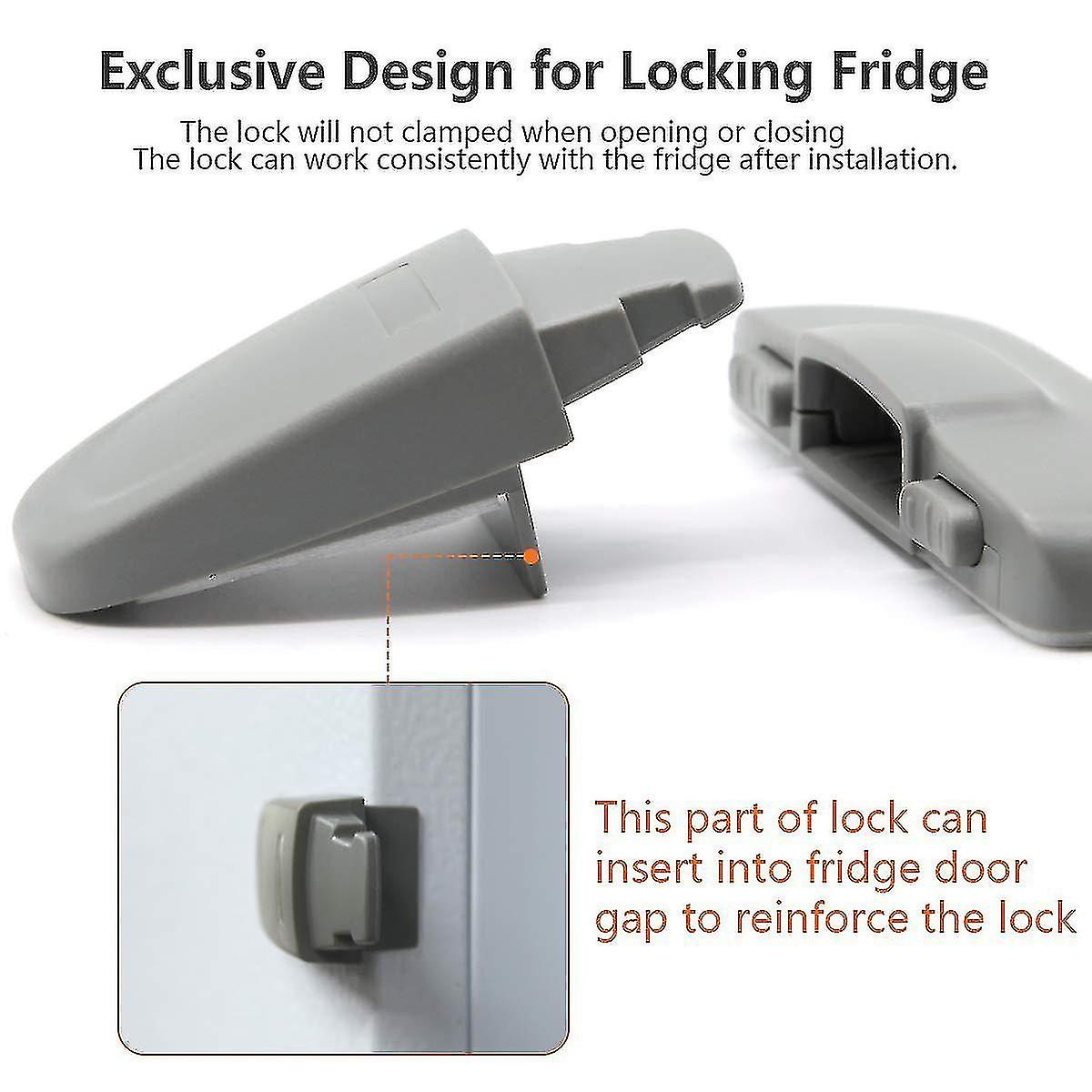 Home Refrigerator Fridge Freezer Door Lock, Latch Catch Toddler Kids ...