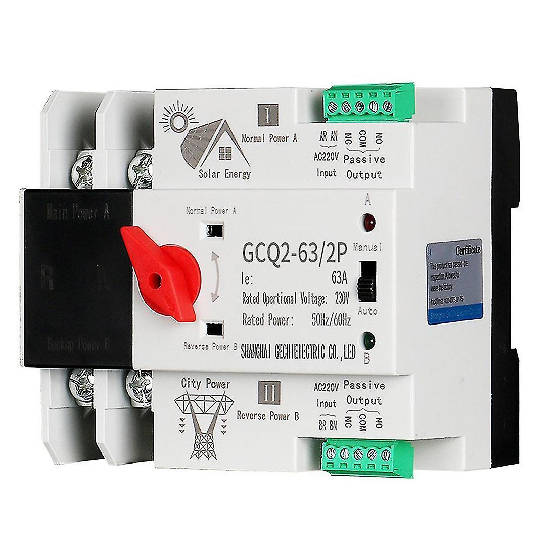 Photovoltaic Solar Ats Automatic Transfer S Din Rail 2p 63a Ac Ats Pv ...