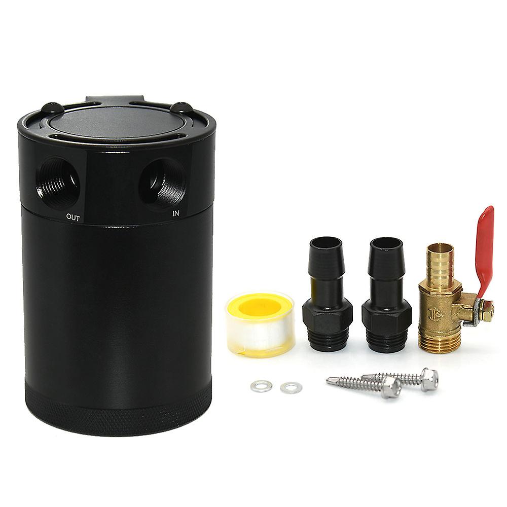 Black Universal Oil Catch Can Kit Compact Baffled 2-port Aluminum ...