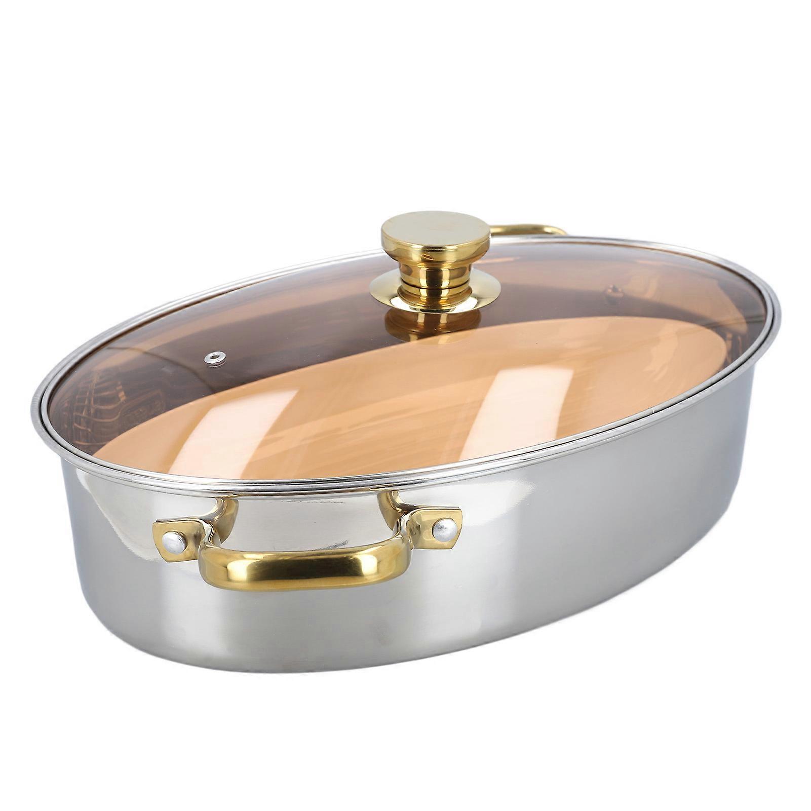 Stainless Steel Fish Steam Pot Multi Use Cookware Kitchen Oval Steam ...