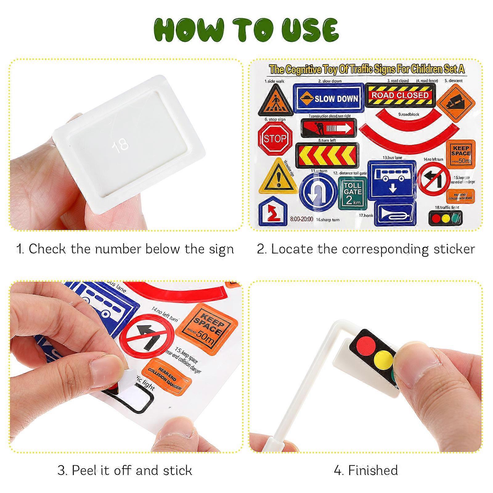 TOYANDONA 1 Set Play Traffic Signs Street Road Signs Traffic Toys for ...