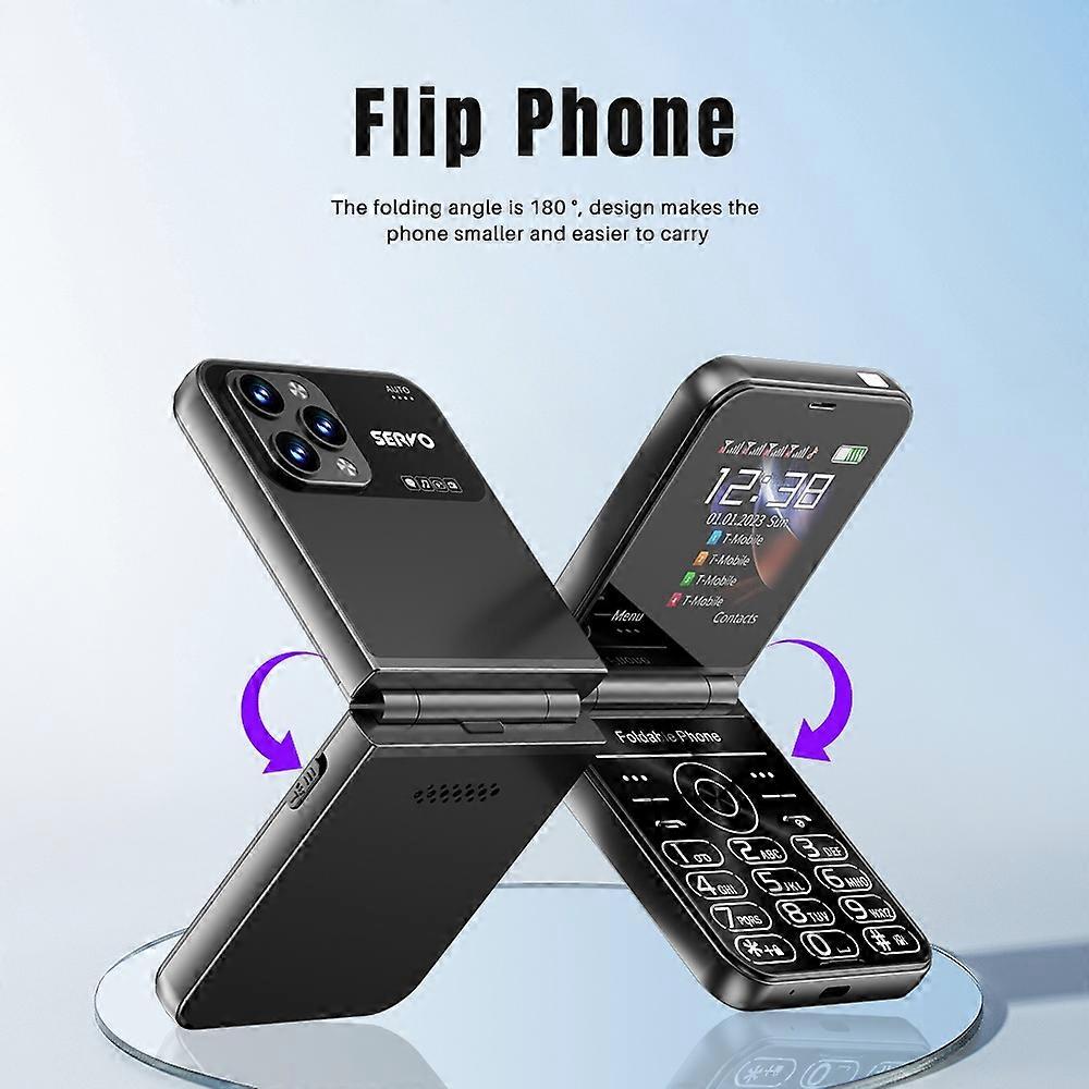 SERVO Flilo7 Quad SIM Flip Foldable 2G Phone for Elderly - Black ...