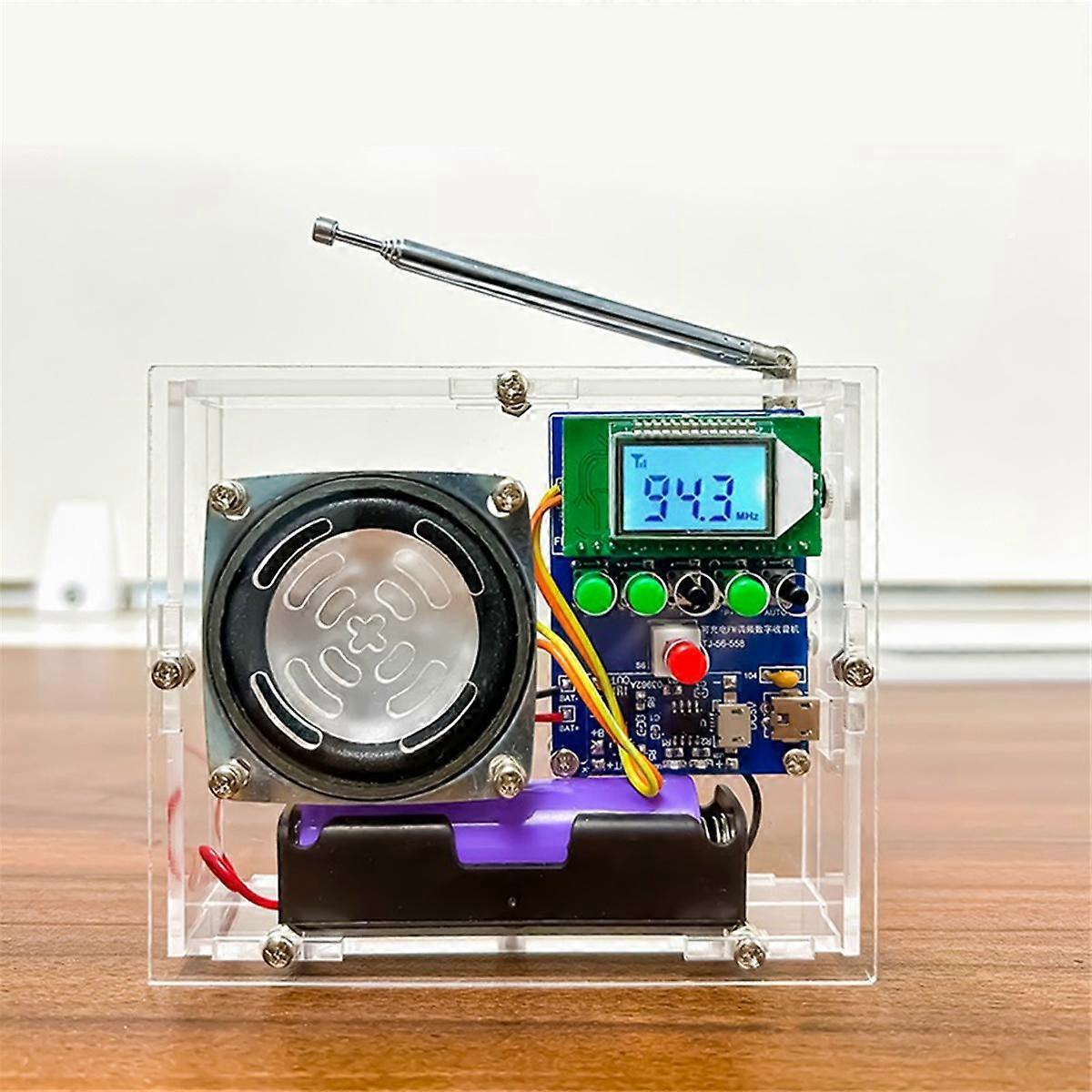 FM Radio Receiver Electronic Welding Kit LCD Display DIY Electronic for ...