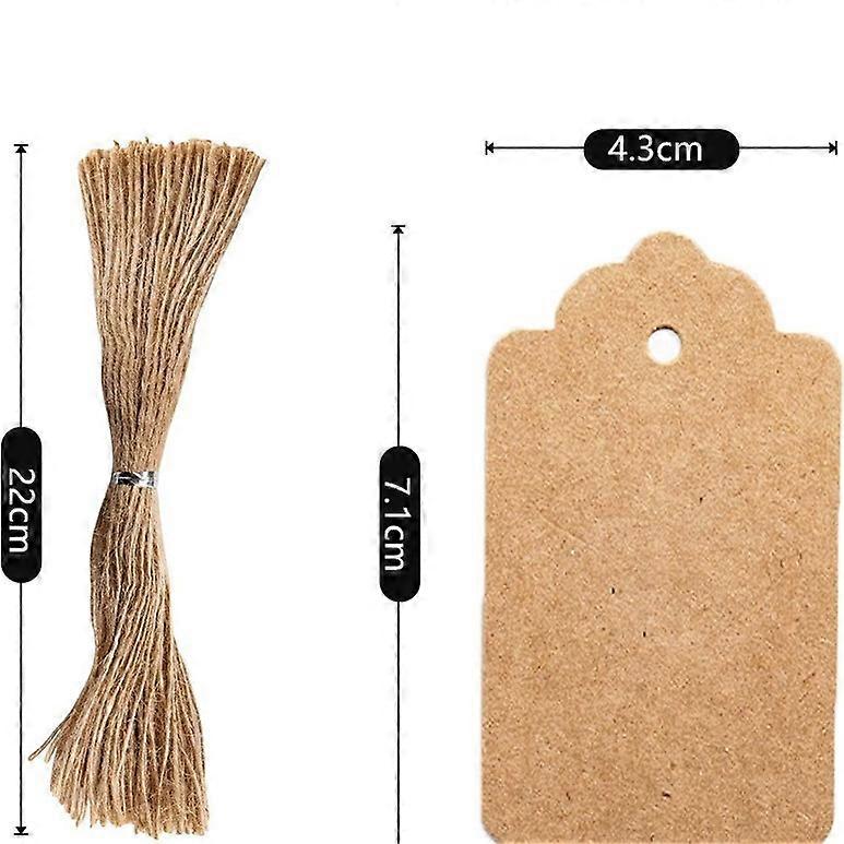 100pcs Kraft Paper Gift Tags with String, Blank Gift Bags Tags Price ...