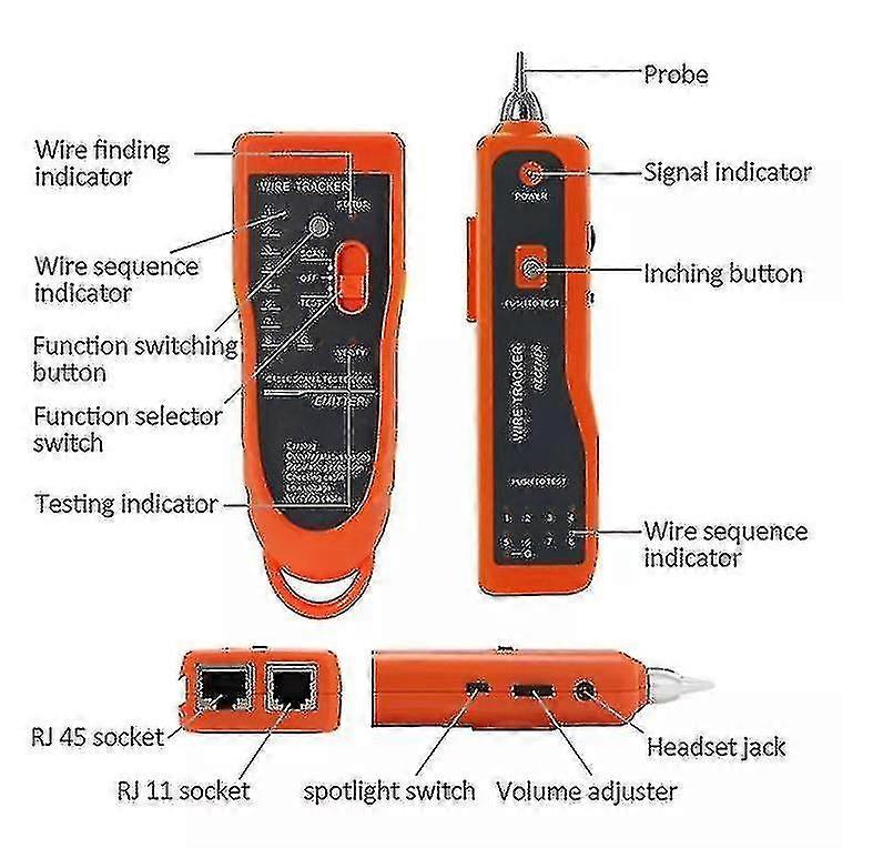Lan Cable Tester Signal Transmission Distance 1-3000m Rj11 Rj45 Network ...