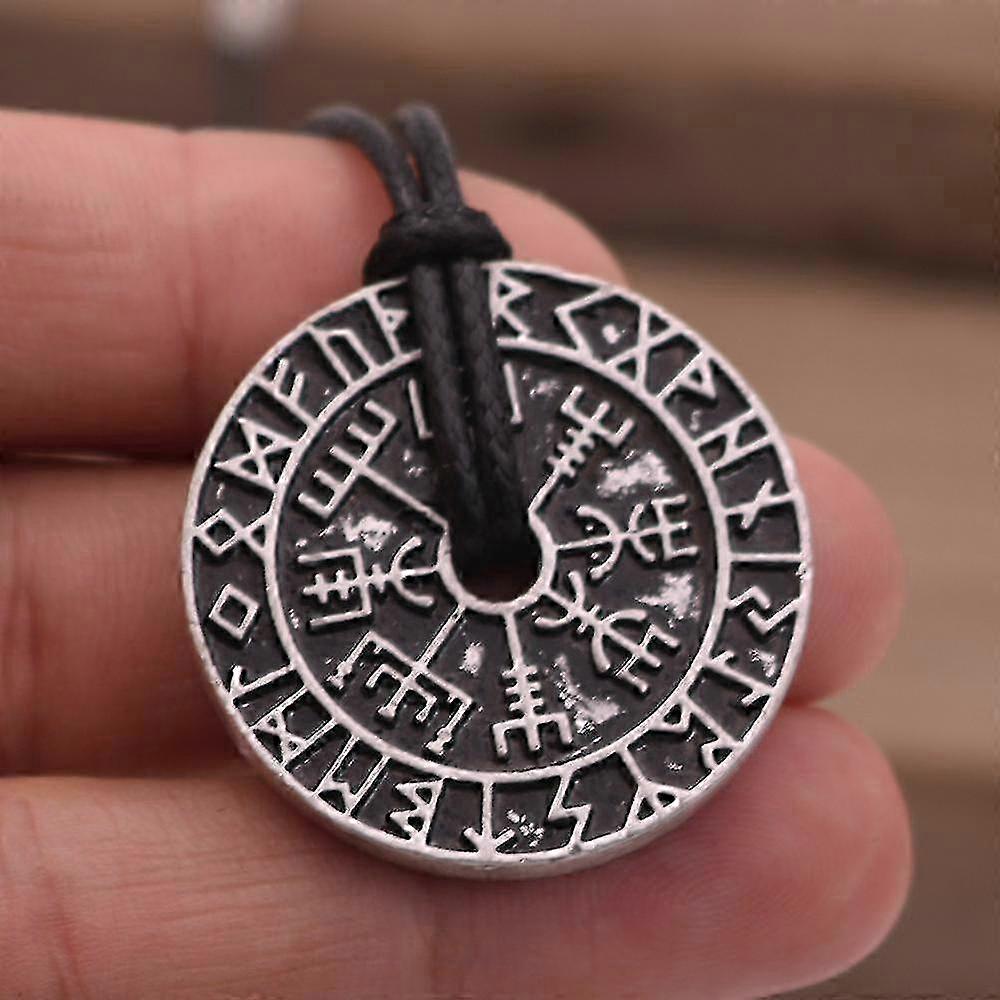 Viking Icelandic Vegvisir Helmet Horror In Runic Circle Pendant Viking ...