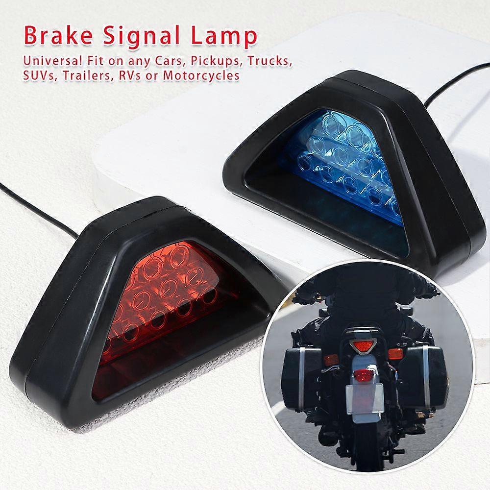 Universal Brake Signal Lamp F1 Style Triangle Sporty 12LED Rear Fog ...