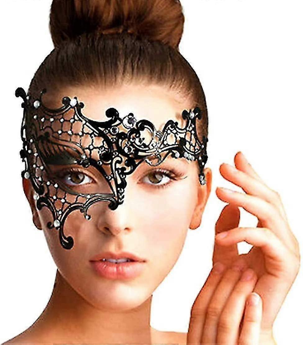 Masquerade Mask For Women Half Face Mask Princess Venetian Style Metal ...