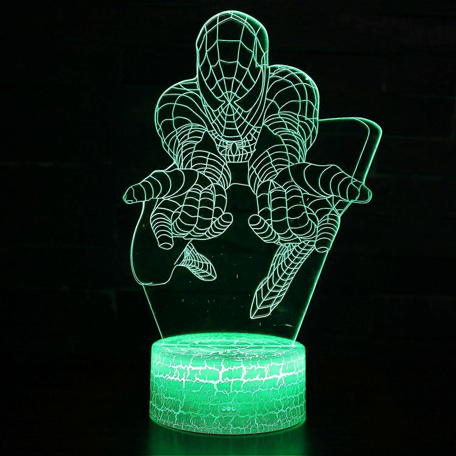 LED Superhero 3D Lamp - Optical Illusion Smart Night Light Table Lamp ...