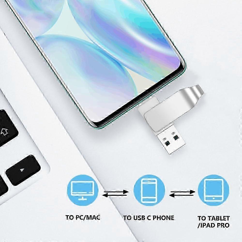 128GB USB Type-C Flash Drive Phone Photo Stick USB C Thumb Drive Memory ...