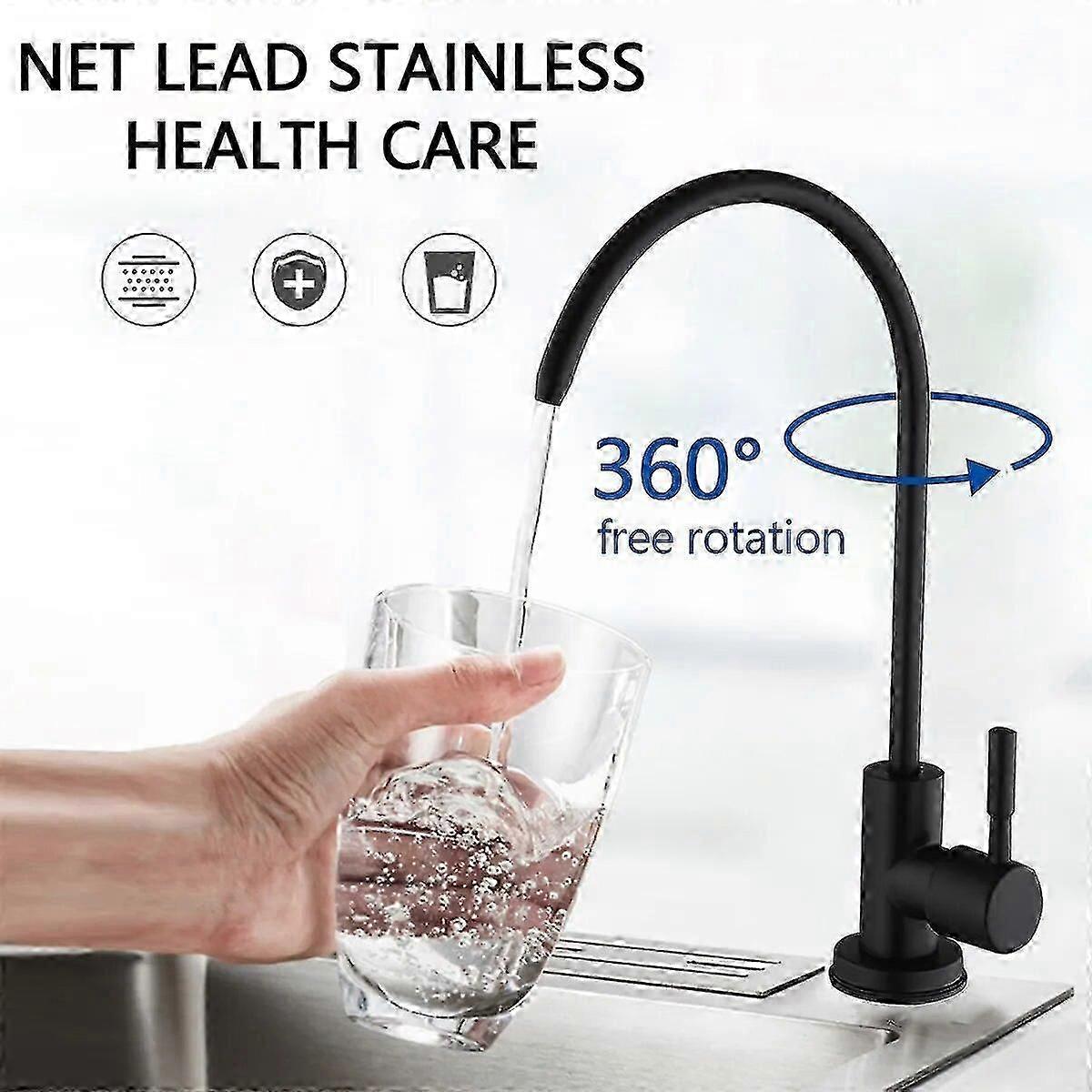 Kitchen Faucets Direct Drinking Tap Black Matte Stainless Steel Kitchen ...