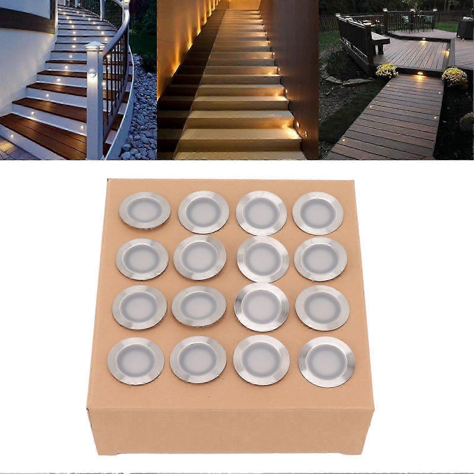 16-Piece LED Deck Lighting Kit 10W, 2800-3200K Warm White, IP67 ...