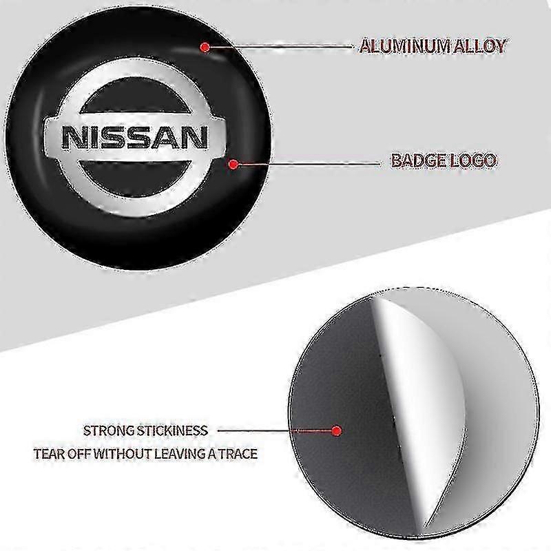 4pcs Car Logo Wheel Center Hub Caps Sticker Decal For Nissan X Trail ...