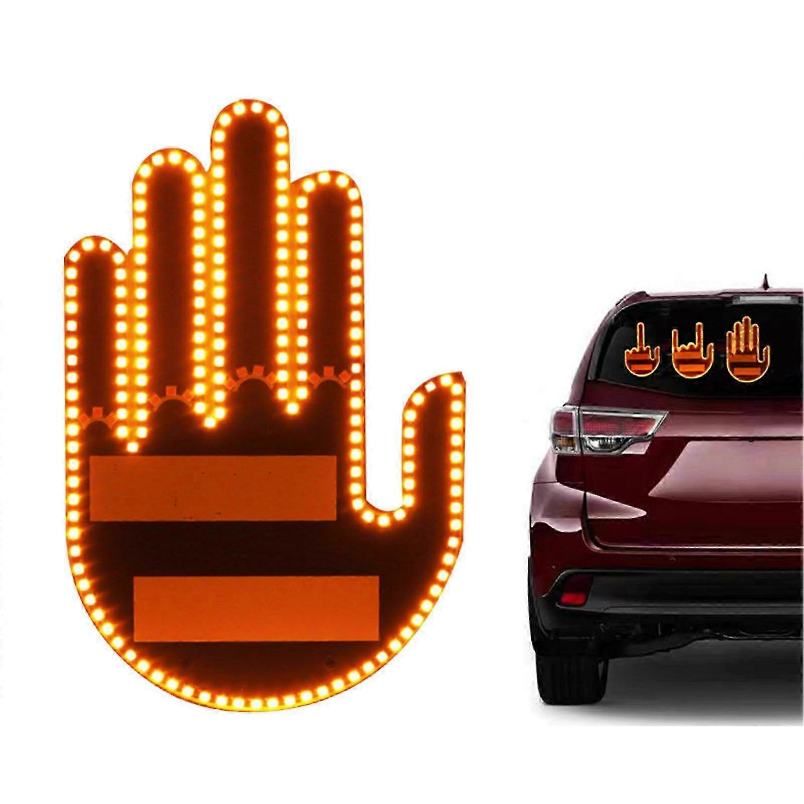 Road Rage Hand Lights LED Sign for Car Light Up Middle Finger for Cars ...